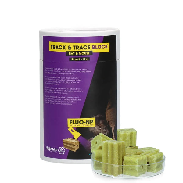 Track & Trace Block Fluo-NP 8 x 15 g | ratten bestrijden - Dierplagenshop